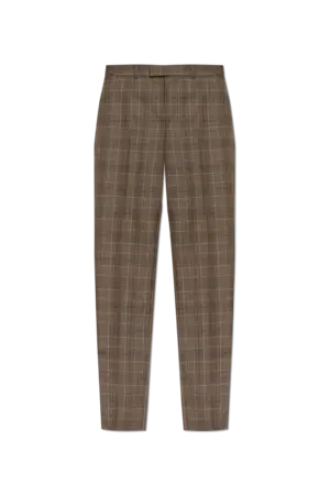 Alexander McQueen Wool Plaid Tailored Trousers