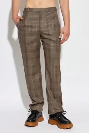Alexander McQueen Wool Plaid Tailored Trousers