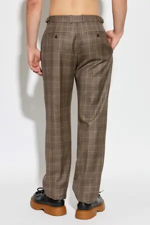 Alexander McQueen Wool Plaid Tailored Trousers