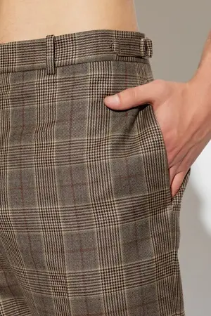 Alexander McQueen Wool Plaid Tailored Trousers