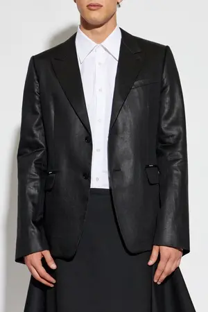 Alexander McQueen Linen Blazer With Double Vent
