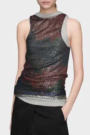 MAISON MARGIELA Sequin Embellished Asymmetrical Top