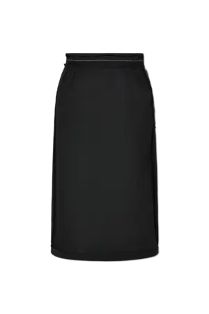 MAISON MARGIELA Wool Skirt With Raw Edge Finish - Black