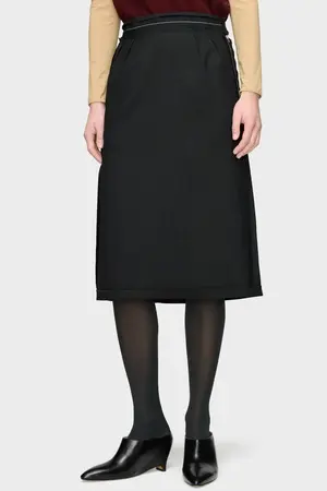 MAISON MARGIELA Wool Midi Skirt With Raw Finish