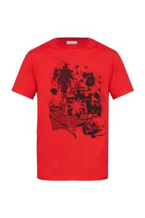 Alexander McQueen T-shirt With Print - Red