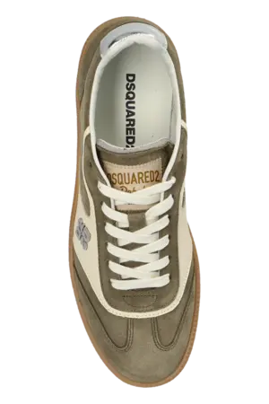 Dsquared2 Low-top Suede And Leather Sneakers - Green