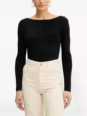 Armani Exchange Ribbed Long-sleeve Sweater - Black