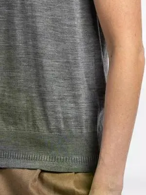 Another Tomorrow Ribbed Sleeveless Crew Neck Top