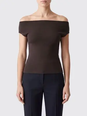 SEMICOUTURE Off-the-shoulder Jersey Top - Brown