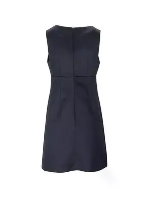 P.a.r.o.s.h Navy Bow Detail V-neck Dress