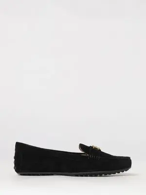 Ralph Lauren Suede Loafers With Gold Tone Horsebit Detail