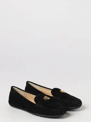Ralph Lauren Suede Loafers With Gold Tone Horsebit Detail