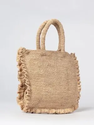 MC2 SAINT BARTH Raffia Tote Bag With Tassel Detail - Beige