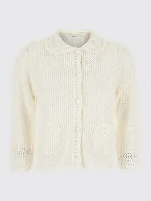 DUNST Linen And Cotton Blend Crochet Cardigan - Ivory
