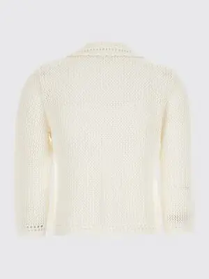 DUNST Linen And Cotton Blend Crochet Cardigan - Ivory