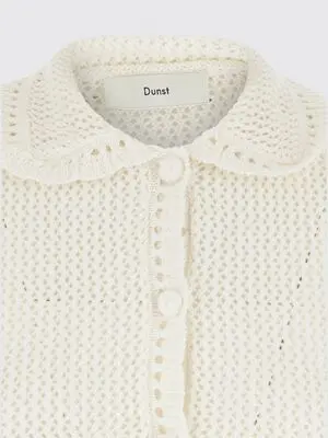 DUNST Linen And Cotton Blend Crochet Cardigan - Ivory