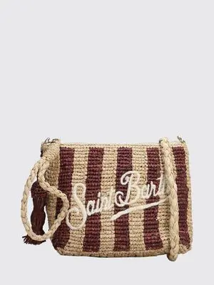 MC2 SAINT BARTH Mini Crochet Raffia Bag With Tassels - Beige