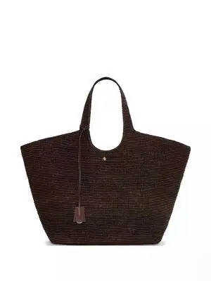 ANINE BING Lili Woven Raffia Tote Bag - Brown