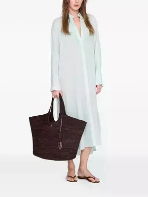 ANINE BING Lili Woven Raffia Tote Bag - Brown