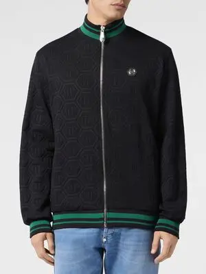 Philipp Plein Textured Zip-up Jacket - Black