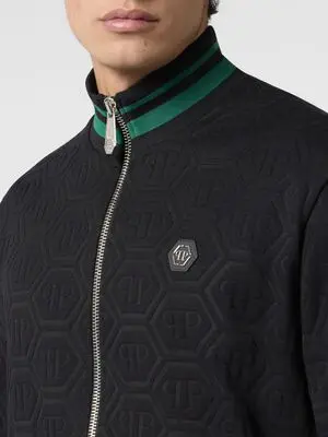 Philipp Plein Textured Zip-up Jacket - Black