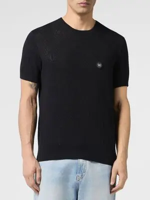 Philipp Plein Cotton Jumper With Perforated Monogram