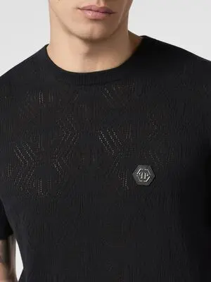 Philipp Plein Cotton Jumper With Perforated Monogram