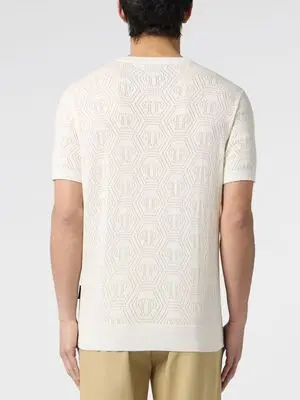Philipp Plein Cotton Jumper With Perforated Monogram