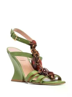 Alberta Ferretti Sculpted-wedge Heel Sandals