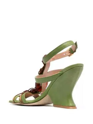 Alberta Ferretti Sculpted-wedge Heel Sandals