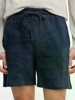 TRUSSARDI Waffle Knit Drawstring Shorts - Blue