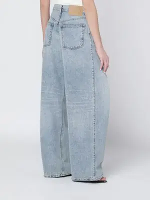 HAIKURE Pleated Wide Leg Jeans - Denim