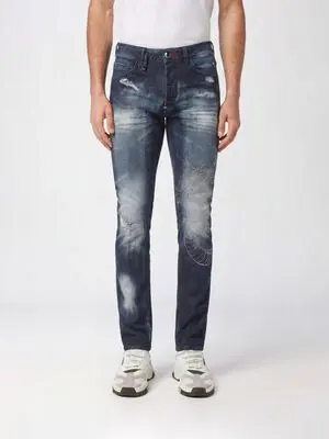Philipp Plein Embellished Straight Leg Jeans - Grey