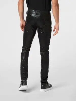 Philipp Plein Distressed Moto Jeans