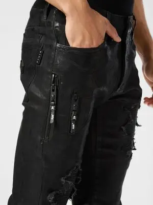Philipp Plein Distressed Moto Jeans