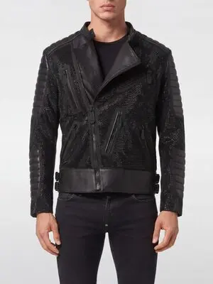 Philipp Plein Embellished Leather Jacket - Black