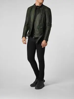 Philipp Plein Textured Moto Jacket