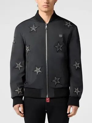 Philipp Plein Embellished Star Bomber Jacket - Black