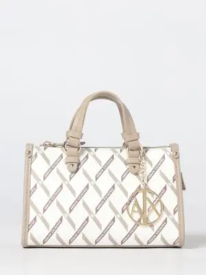Armani Exchange Monogrammed Top Handle Bag - White