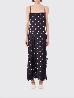Polka Dot Maxi Dresses with Lace Trim