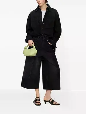 GANNI Broderie Anglaise Denim Shirt - Black