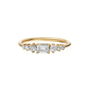 AYA FINE JEWELRY Emerald Cut Diamond Stacking Ring In 10kt Gold - Yellow