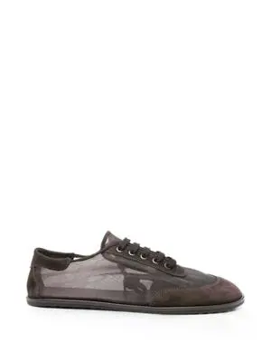 Dear Frances Panelled Suede Lace-up Sneakers