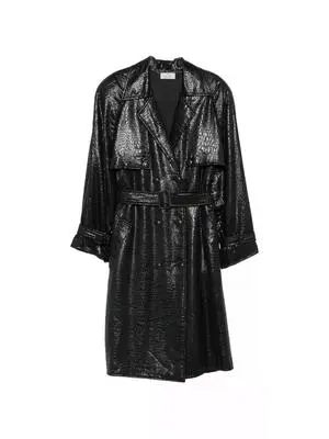 Valentino Garavani 1980s Snake-effect Belted Coat
