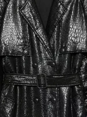 Valentino Garavani 1980s Snake-effect Belted Coat