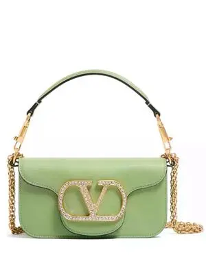 Valentino Garavani Locò Small Shoulder Bag With Jewel Logo - Green