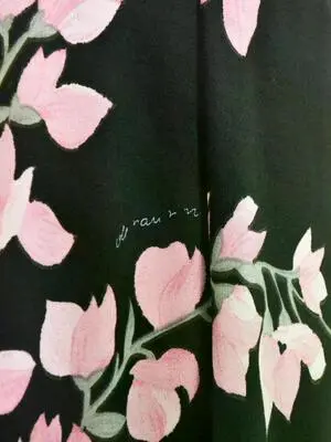 DE PARISINI VINTAGE Floral Print Belted Midi Dress