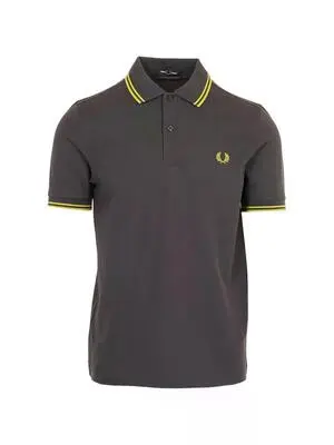 Fred Perry Tipping-detail Laurel Wreath Polo Shirt - Grey