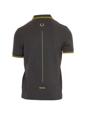Fred Perry Tipping-detail Laurel Wreath Polo Shirt - Grey