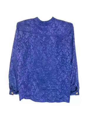 Valentino Garavani 1970s Floral-jacquard Shirt - Blue